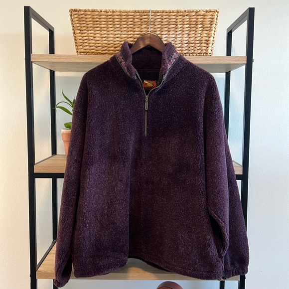 ALPS | Tops | Vintage Alps Sherpa Purple 4 Zip Sweater Knit Womens Xl ...